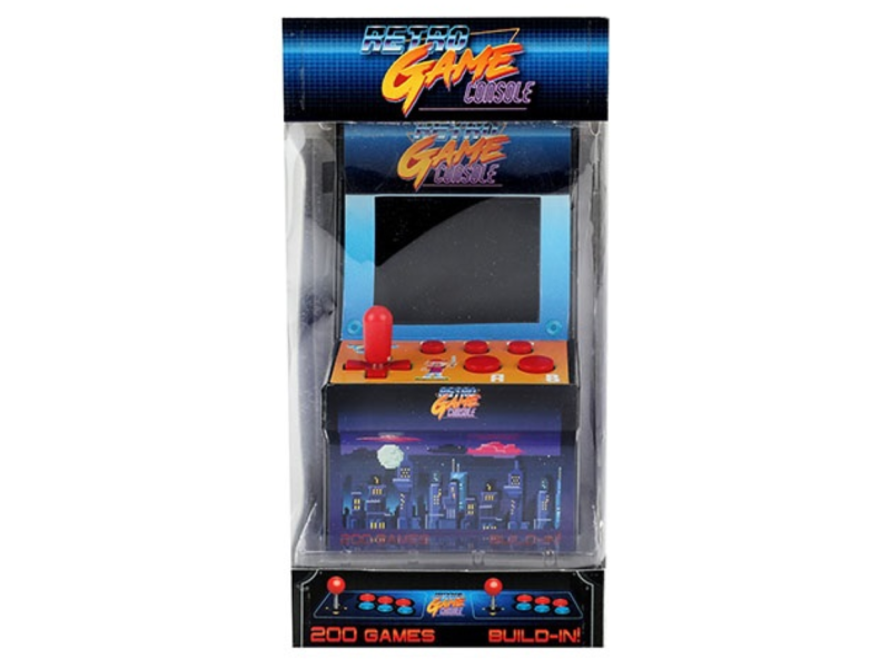 Mini arcade kast 14cm met 200 retro spellen