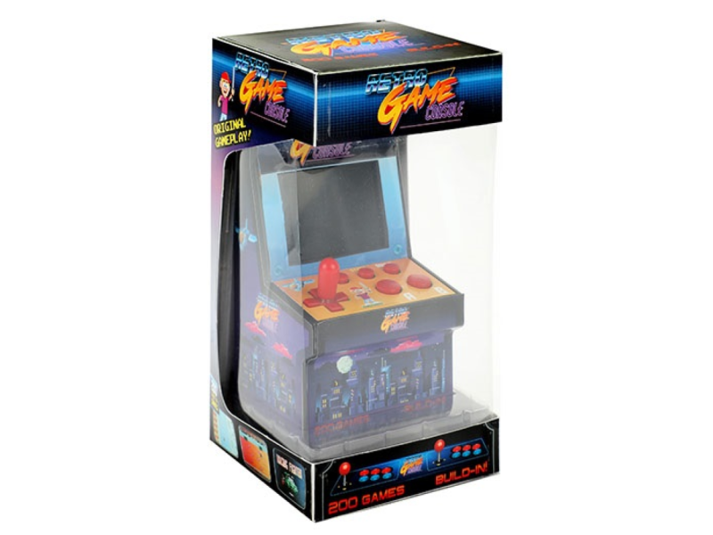 Mini arcade kast 14cm met 200 retro spellen