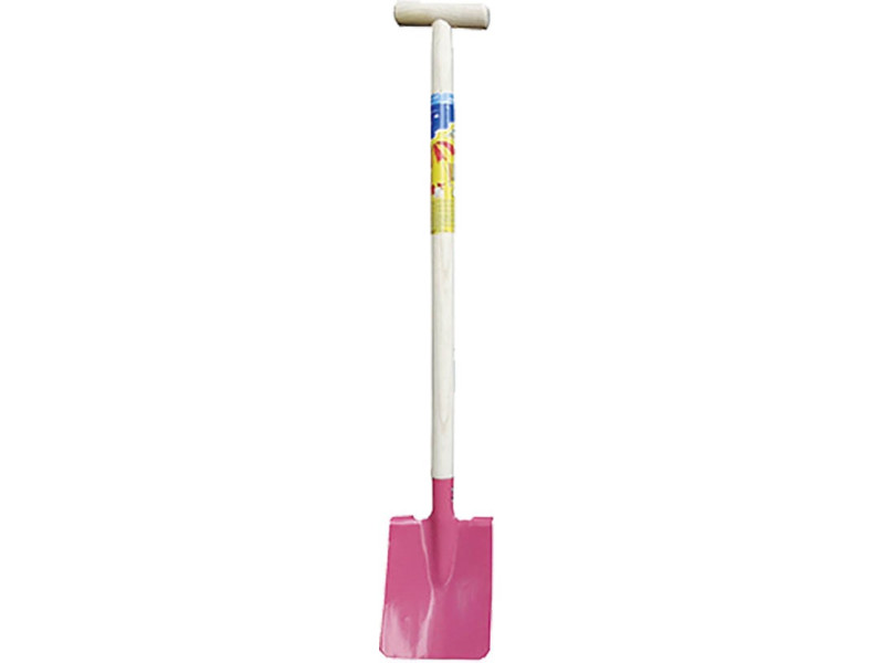 Metalen Kinderschep met Houten Steel - 60cm Roze