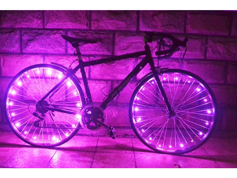 LED wielverlichting fiets - Roze